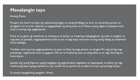 Panalangin Sa Pasasalamat J Net Usa