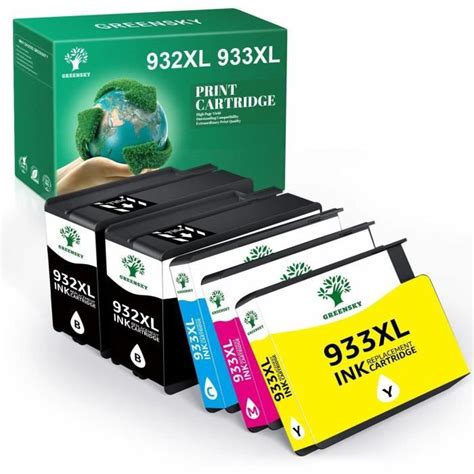 GREENSKY 5 Cartouches D Encre HP 932 933 HP 932XL 933XL Compatible Pour