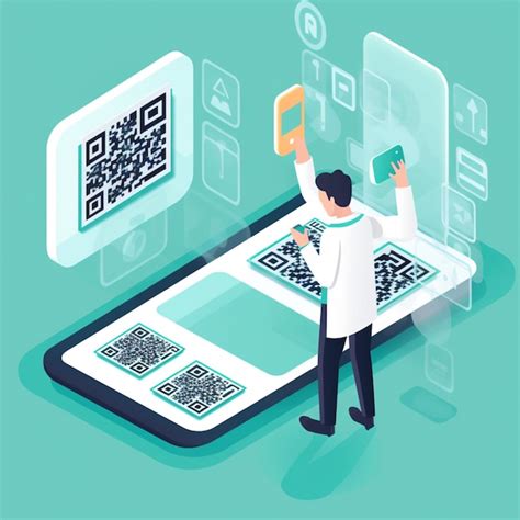 Premium Photo A Man Is Holding A Phone With Qr Code On It