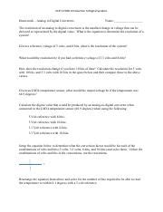 HW Analog To Digital Conversions Fall Of Pdf ECET Introduction To Digital