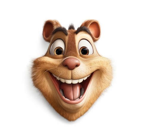 Premium Ai Image Cartoon Squirrel Mascot Smiley Face On White Background