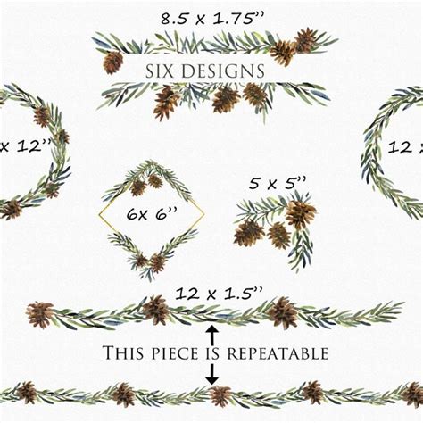 Pine Design Kit Watercolor Clipart Clip Art Watercolor Texture Pine Design