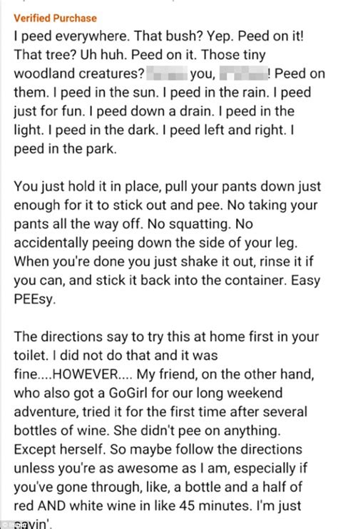 Amazon Review Of GoGirl Female Urination Device Goes Viral Daily Mail