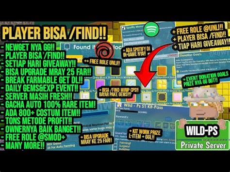 PLAYER BISA FIND FREE ROLE UNLI NEW GTPS 2024 VERSI 4 50 GROWTOPIA PRIVATE SERVER
