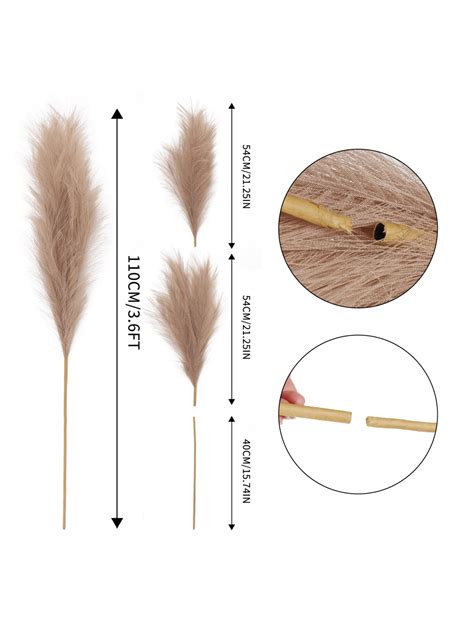 4pcs Faux Pampas Grassset Of 4 Stems Large 43110cm Tall Artificial