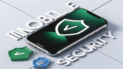 Illustration Of A Smartphone Mobile Security On A Solid Background Generative Ai Premium Ai