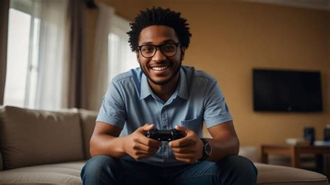 A Man With Glasses And A Shirt That Says He Is Holding A Wii Remote