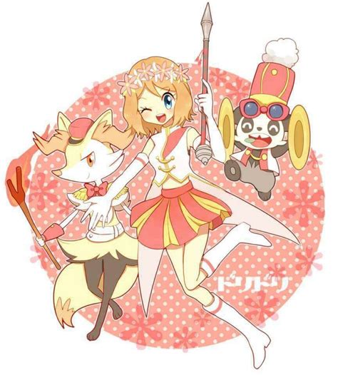 Serena With Her Braixen And Her Pancham ♡ I Give Good Credit To Whoever