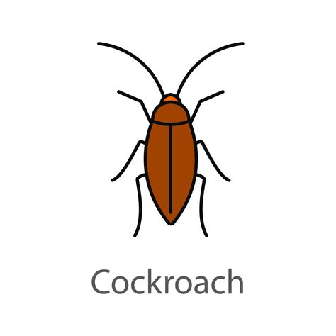 Cockroach Color Icon Insect Isolated Vector Illustration 7911904