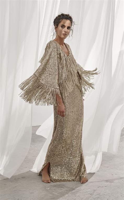 Bthaina Fringe Sequin Kaftan Evening Dresses Fashion Fashion Stylist