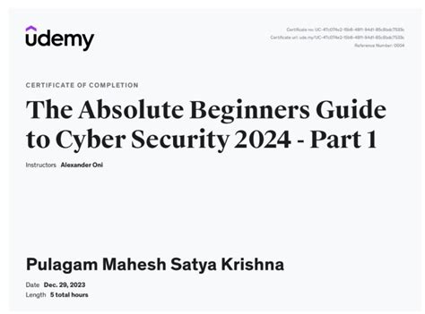 Pulagam Mahesh On Linkedin Udemy Cybersecurity Itsecurity Professionaldevelopment
