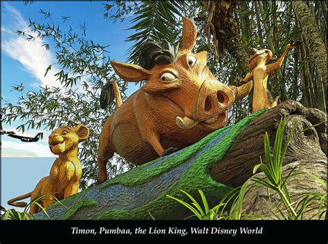 Timon Pumbaa Lion King Sculpture Walt Disney World Digital Art By A