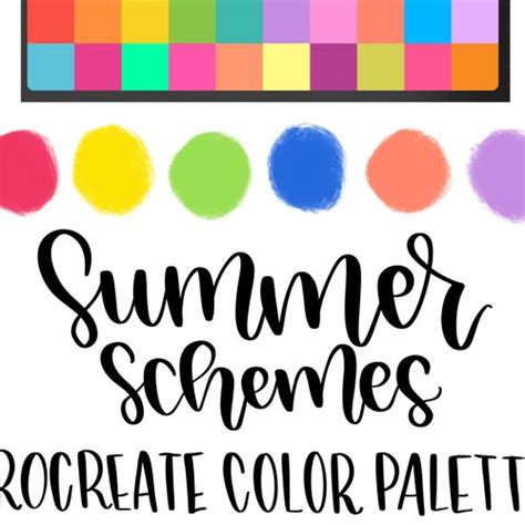Procreate Color Palette Hello Summer Color Swatches Etsy