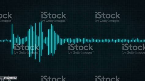 Minimalist Hud Waveform Audio Abstract Blue Glow Neon Sound Waves