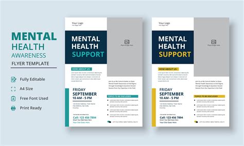 Mental Health Awareness Flyer Template Graphic By Gentle Graphix
