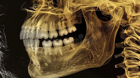 Detailed X Ray Illustration Of Human Jaw Focusing On Tmj Anatomy For