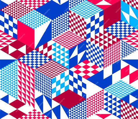 Premium Vector 3d Cubes Seamless Pattern Vector Background Rhombus And Triangles Dimensional