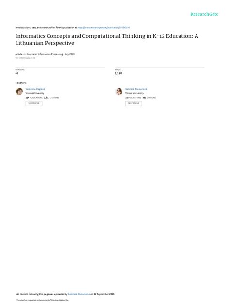 Informatics Concepts And Computational Thinking In Pdf Computer Science Curriculum