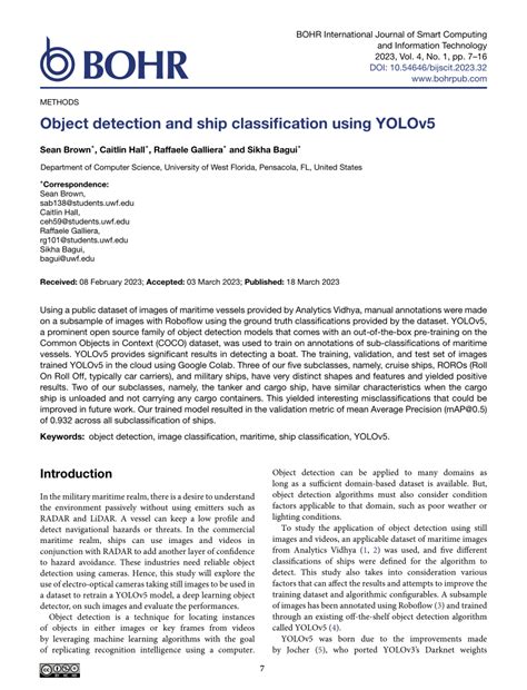 (PDF) Object detection and ship classification using YOLOv5