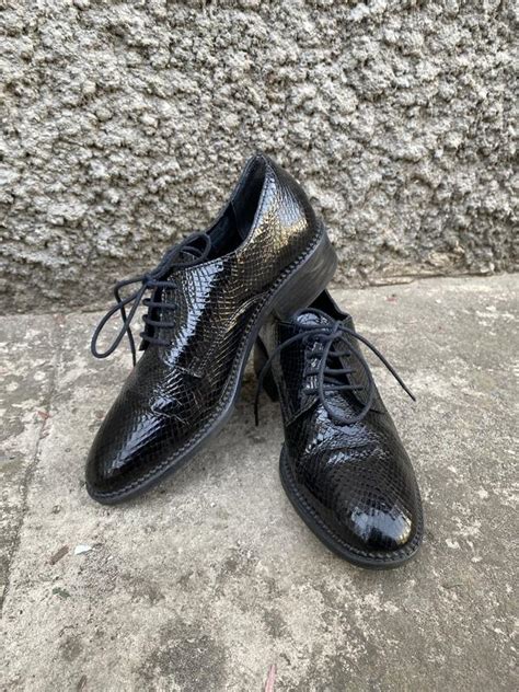 Туфлі на шнурках броги лофери оксфорди натуральна шкіра шкіряні лакові — ціна 600 грн у каталозі