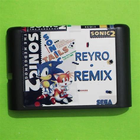 Sonic 2 Retro Remix Game Cartridge Newest 16 Bit Game Card For Sega