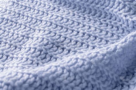 蓝色针织背景纹理。