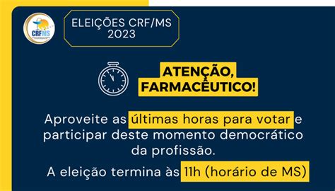 EleiÇÕes Crfms 2023 Votação Encerra às 11h Horário De Ms Conselho