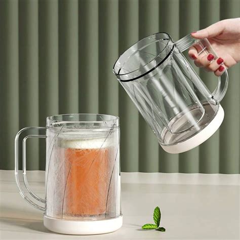 Freeze Beer Glasses Freezer Gel Chiller Double Wall Plastic Frozen Pint