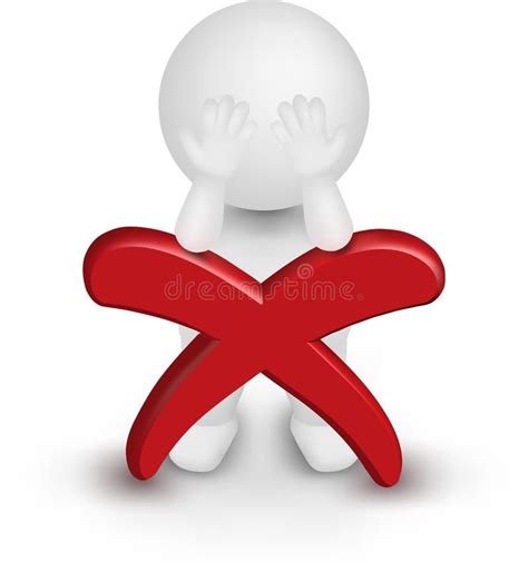 Illustration De Vecteur De L Homme 3d Se Penchant Sur La Croix Rouge