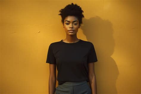 Premium Photo Fashionable African American Woman Posing Against