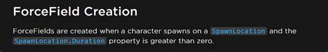 Disabling Forcefield Without A Spawnpoint Scripting Support