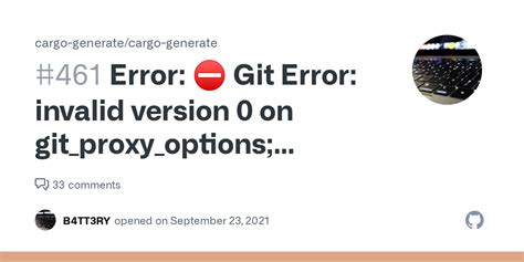 Error ⛔ Git Error Invalid Version 0 On Gitproxyoptions Class