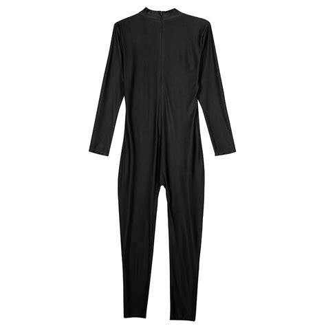 Black Spandex Zentai Full Body Skin Tight Jumpsuit Adults Suit Bodysuit