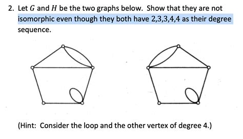 Solved 2 Let G And H Be The Two Graphs Below Show That