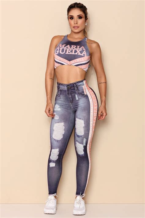 Conjunto Top E Legging Printed Jeans Maria Gueixa 006313 Estilo