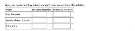 Solved Write The Numbers Below In Both Standard Notation And