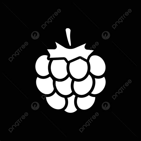 Fresh Raspberry Dark Mode Glyph Icon Fruit Diet Pictogram Vector Fruit