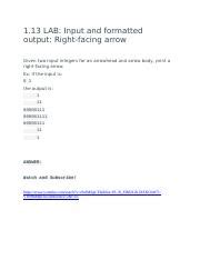 LAB Input And Formatted Output Right Facing Arrow Docx LAB Input And Formatted