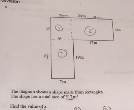 Solved Nevision 6 The Diagram Shows A Shape Made From Rectangles The