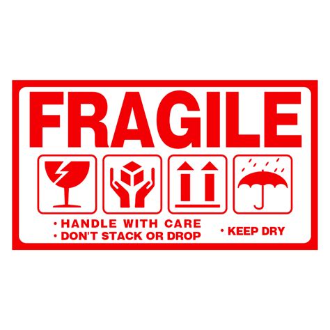 易碎品标签贴纸fragile Sticker Shipping Labels 物流托运快递发货易碎标志标识不干胶贴纸