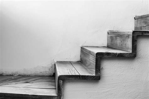 Minimalist Staircase In Black And White Ascending Steps Premium Ai