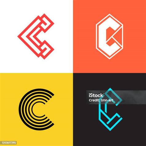 收集 C 字母圖示標誌向量設計向量圖形及更多字母c圖片 字母c 商標 抽象 Istock