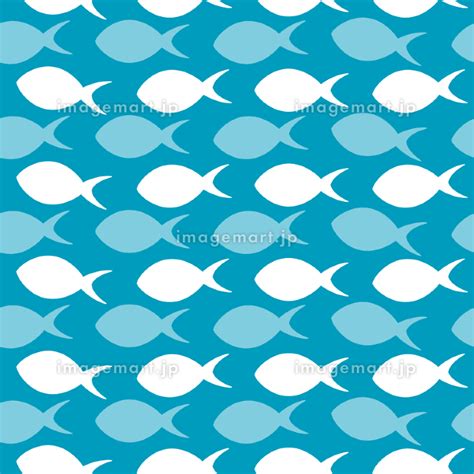 魚のシームレスパターン 白い魚の群れのイラスト素材 179009636 イメージマート