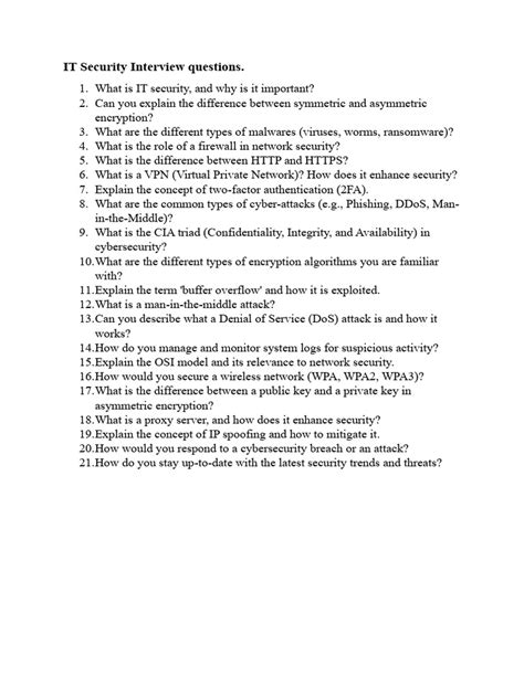 It Security Interview Questions Pdf