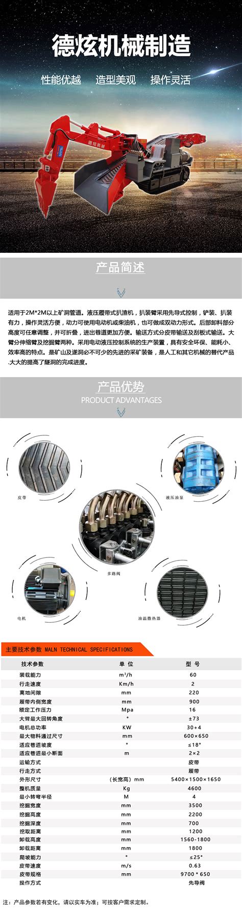 Zwy 6030折叠型矿用履带皮带型挖掘式装载机洛阳德炫机械制造有限公司——研制开发多功能煤矿矿用挖掘式装载机产品