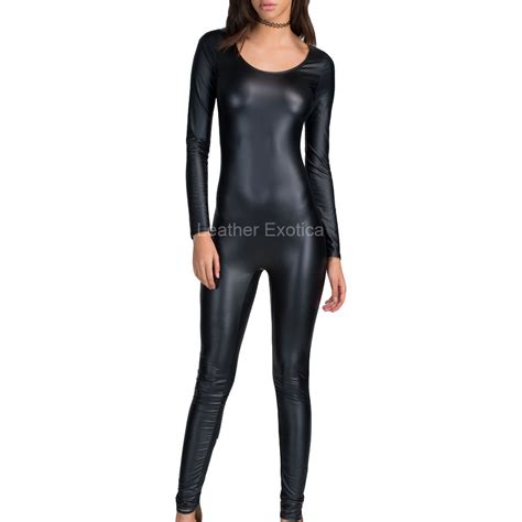 Sexy Style Scoop Neck Leather Jumpsuit For Women Leatherexotica