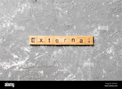 Palabra Externa Escrita En Bloque De Madera Texto Externo Sobre Tabla