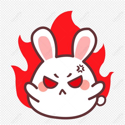 การแสดงออกของกระต่ายการ์ตูนโกรธ Png สำหรับการดาวน์โหลดฟรี Lovepik