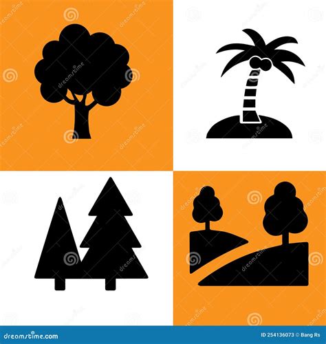 Assorted Tree Icon Design Stock Vector Illustration Of Cartoon 254136073