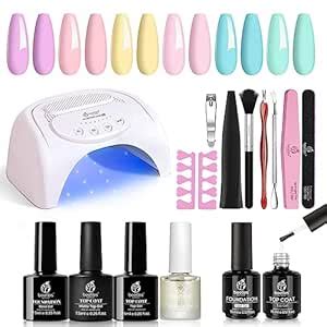 Amazon Beetles Pastel Gel Nail Polish Starter Kit With Pcs Ml